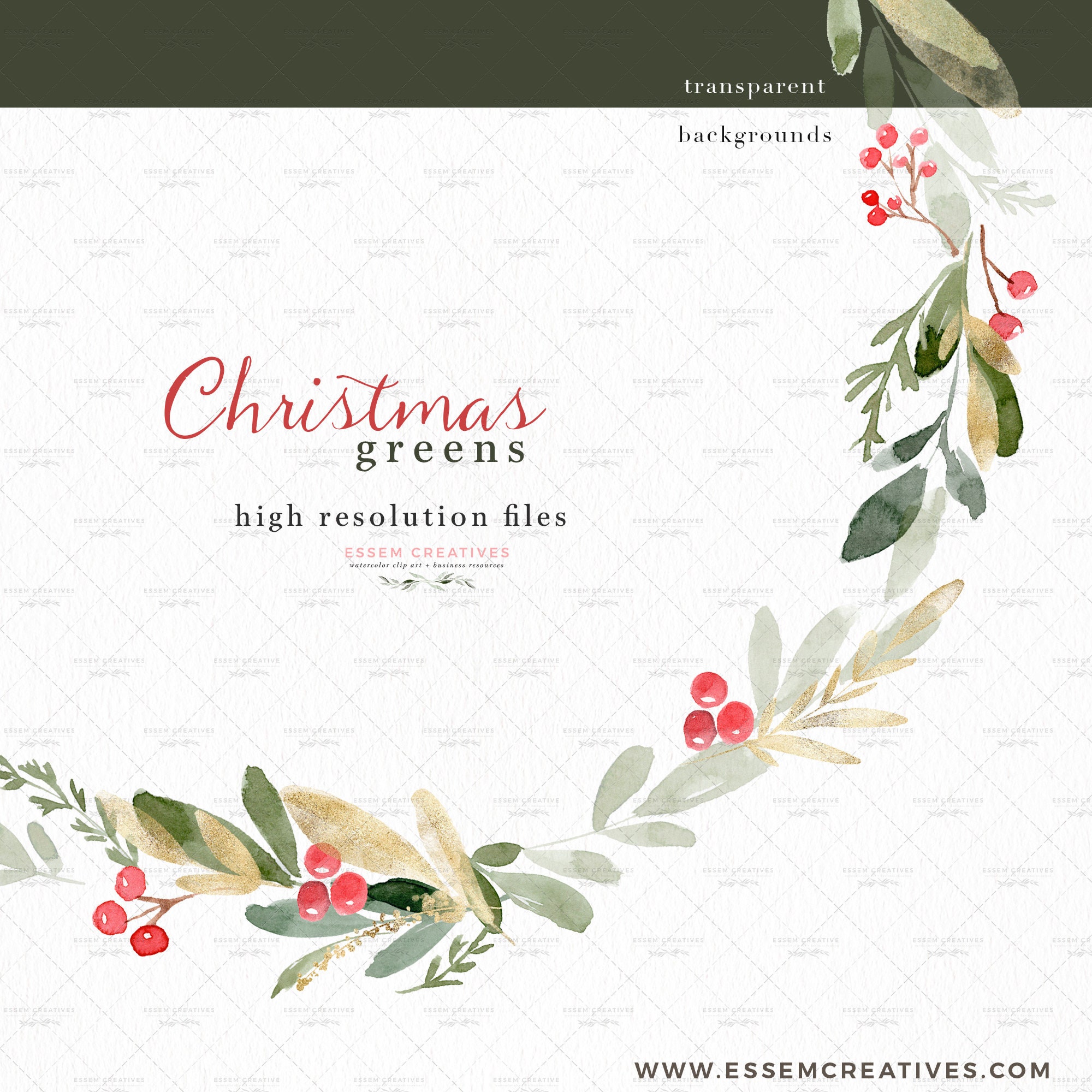 Christmas Wreath Clipart, Photo Frame Clip Art, Watercolor Winter ...