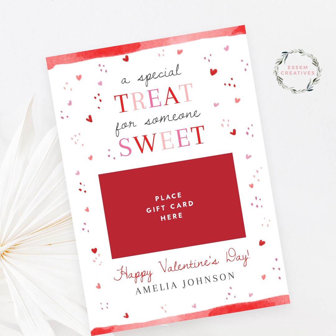 Printable Valentine Gift Card Holder, Sweet Treat Valentine's Day ...