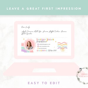Rainbow Email Signature Template, Editable Email Signature Design ...