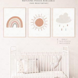 Neutral Cloud and Rain Poster, Boho Nursery Decor, PRINTABLE Cloud Wall ...