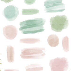 Holiday Watercolor Splashes Splodge Clipart, Abstract Pink Green Aqua ...