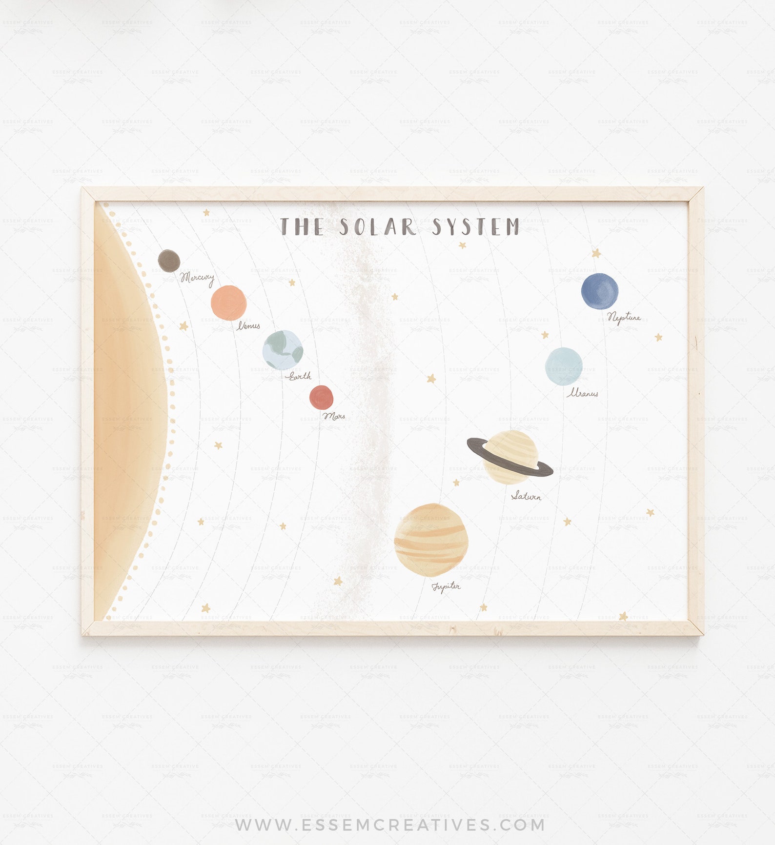 Solar System Poster Boho Planets Space Celestial Print - Etsy