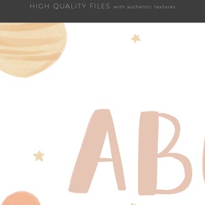 Solar System Alphabet Poster, Space Boho Alphabet Print, PRINTABLE Wall ...