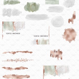 Watercolor Splash Brush Strokes Clipart, Abstract Sage Green Grey Wash ...