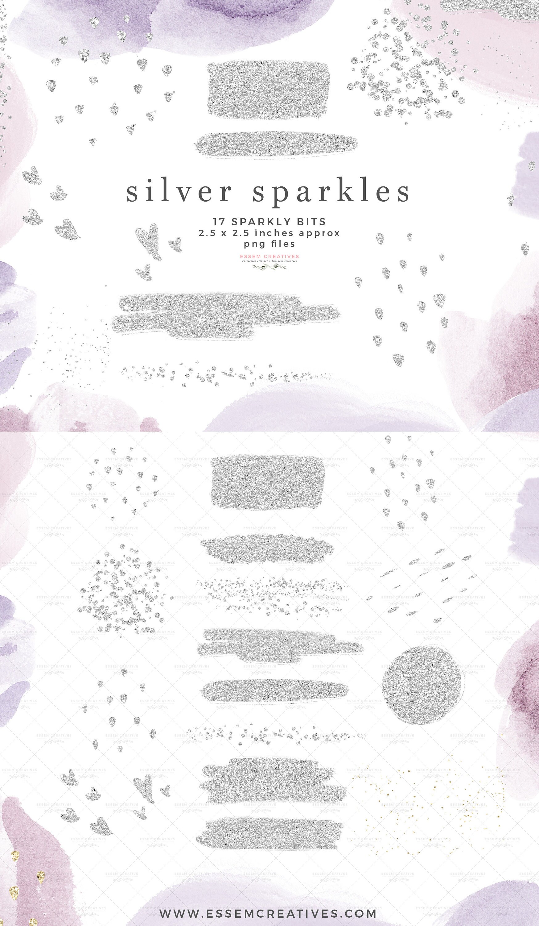 Silver Sparkle Glitter Clipart Overlay, Silver Foil Confetti Heart ...