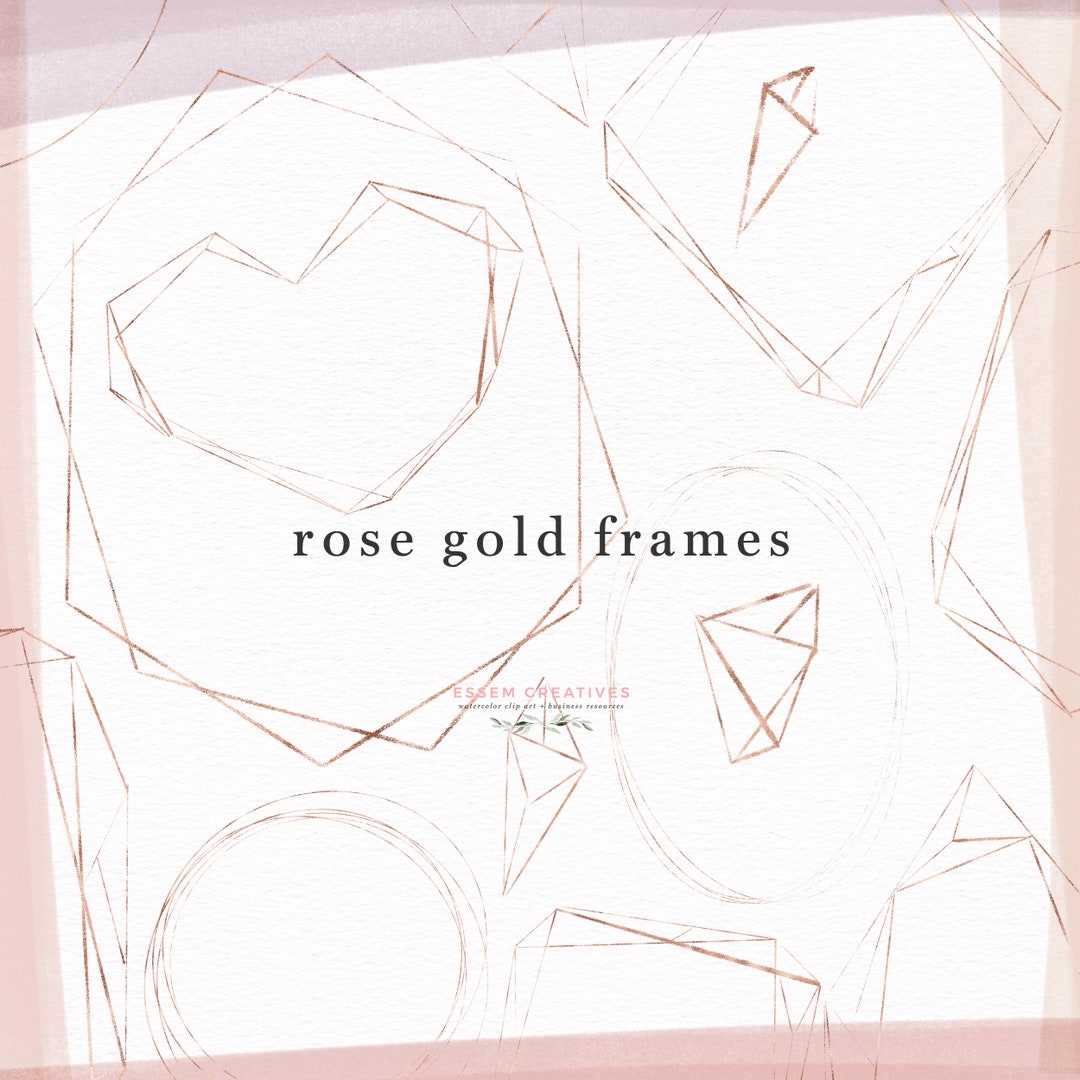 Empty Rose Gold Geometric Frames Clipart, Crystal Frames Clip Art ...