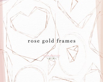 Empty Gold Geometric Frames Clipart Crystal Frames Shapes | Etsy