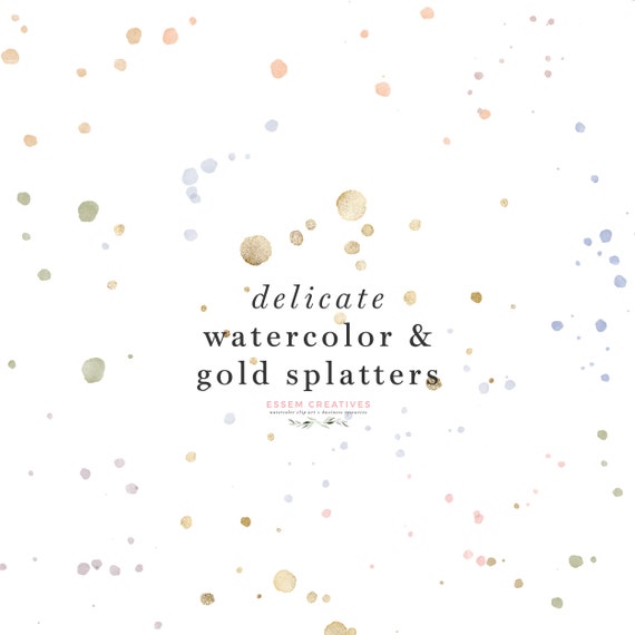 Gold Paint Splatter Clipart Overlay Watercolor Ink Splatter - Etsy Canada