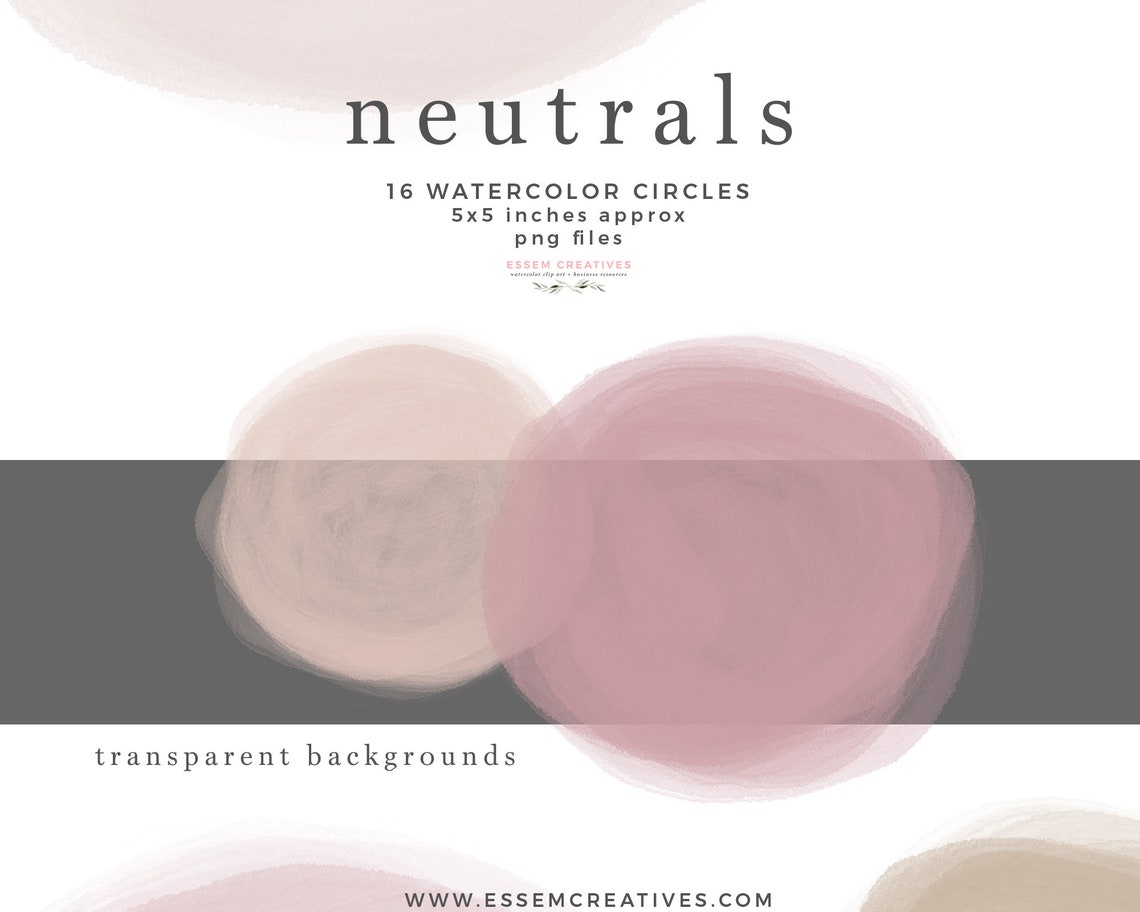 Neutral Instagram Story Highlight Watercolor Circles Clipart | Etsy