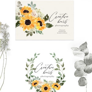 Watercolor Sunflowers Babys Breath Clipart, Rustic Fall Flowers Clip ...