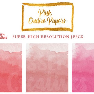 Pink Watercolor Texture Clipart, Pink Ombre Background for Logo, Ombre ...
