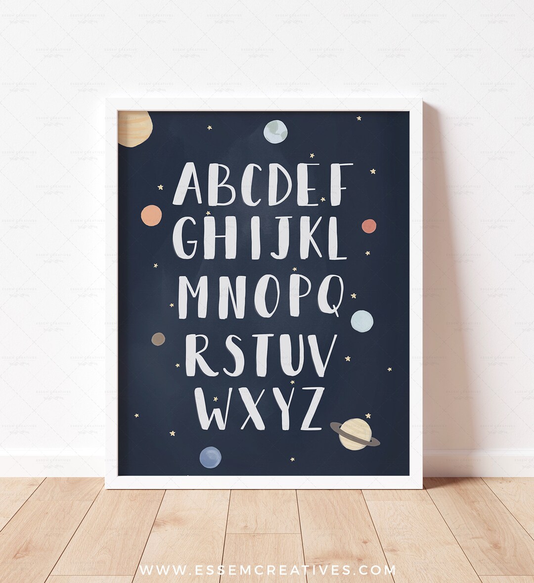 Solar System Alphabet Poster, Navy Space Alphabet Print, PRINTABLE Wall ...