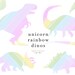 Unicorn Dinosaurs Silhouette Clip Art in Rainbow Colors for Kids ...