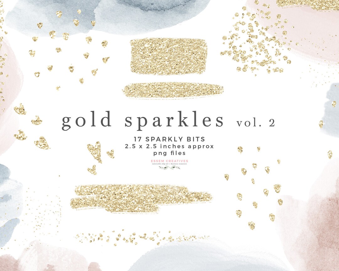 Gold Sparkle Glitter Clipart Overlay, Sublimation PNG File Logo ...