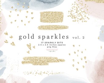 Gold Sparkle Glitter Clipart Overlay Brush Stroke Sublimation | Etsy Canada