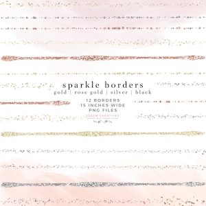 Gold Border Clipart, Rose Gold Confetti Page Borders Lines Clip Art for ...