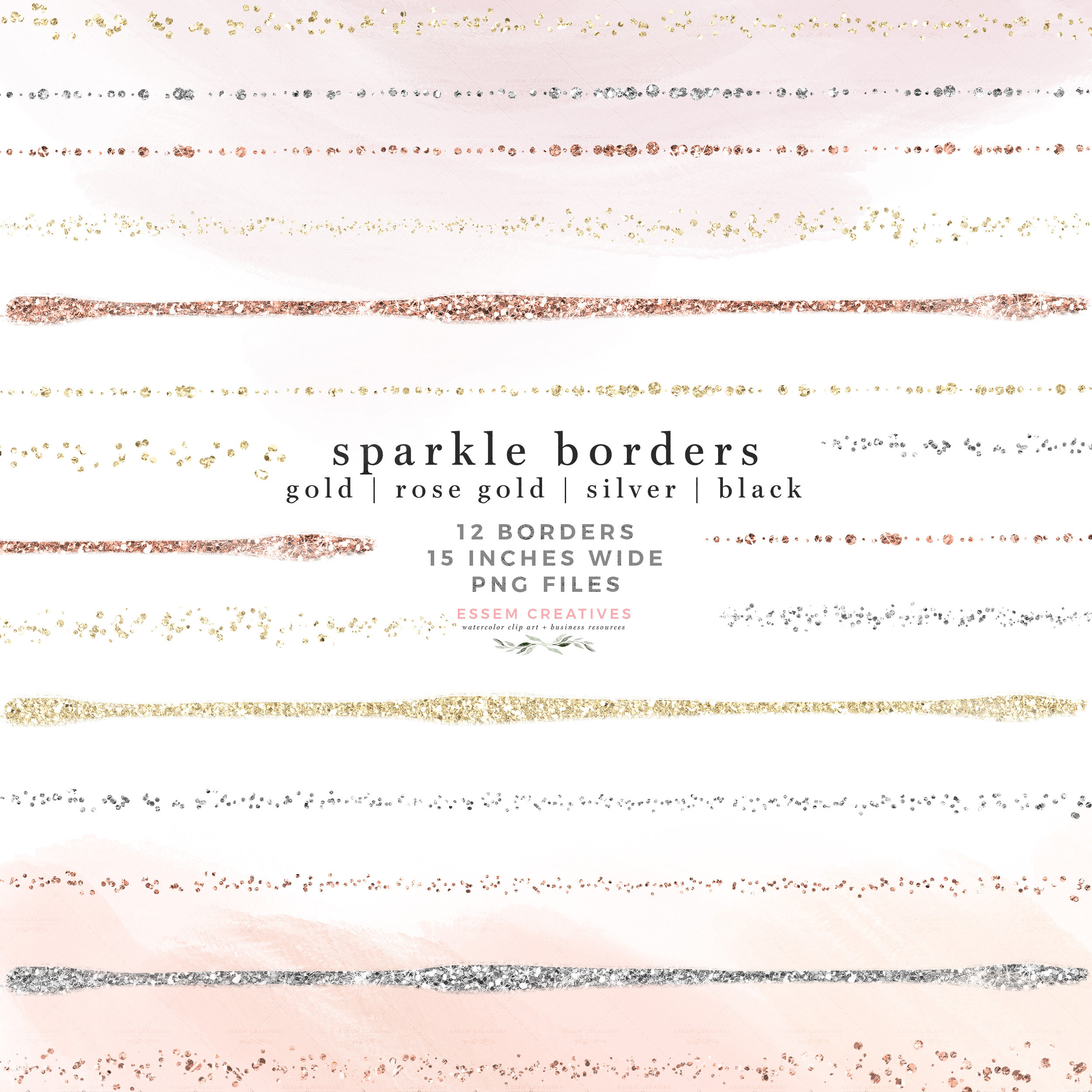 Gold Border Clipart Rose Gold Confetti Page Borders Lines - Etsy