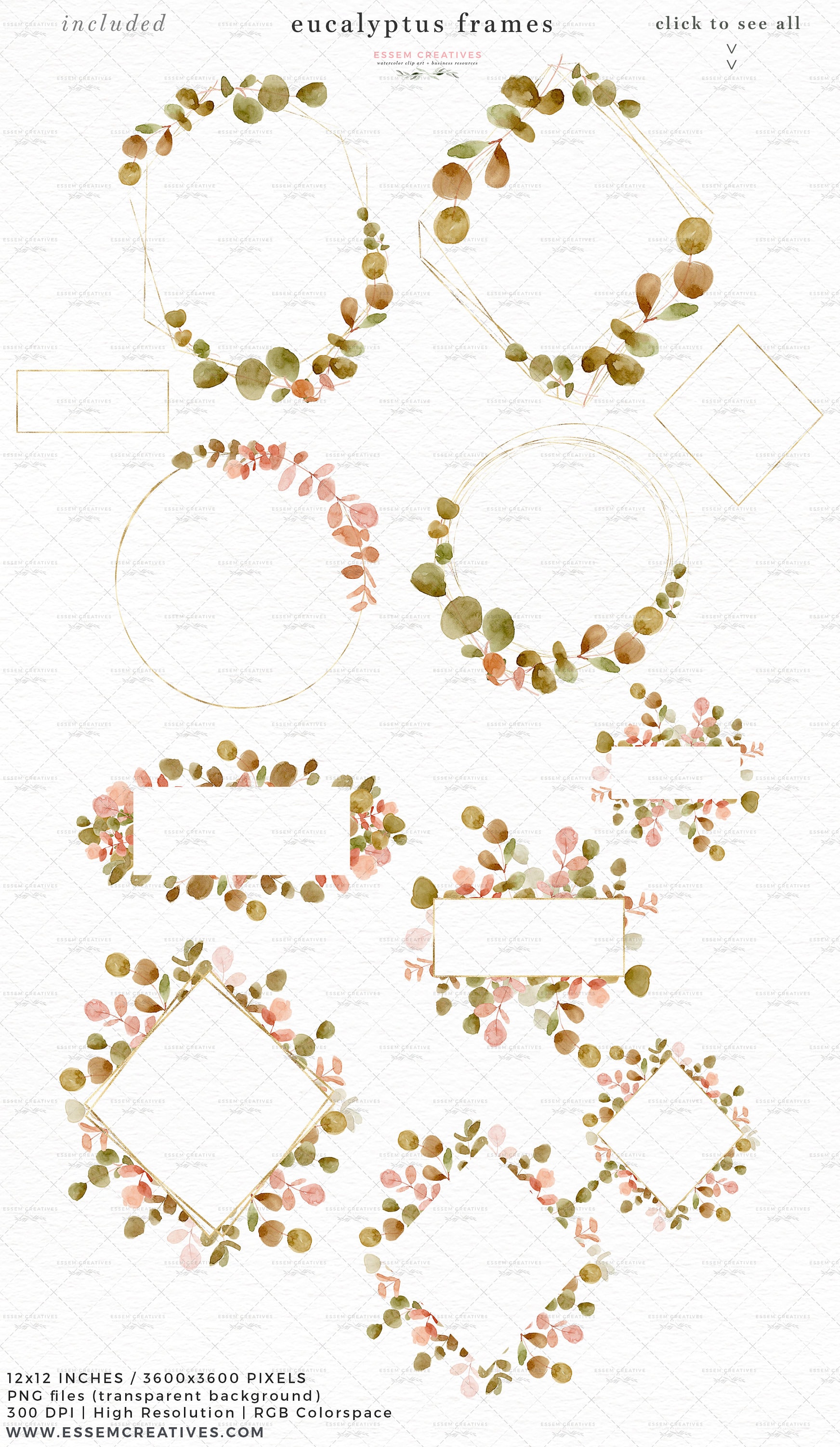 Fall Eucalyptus Leaves Clipart Foliage Greenery Clipart Leaf | Etsy