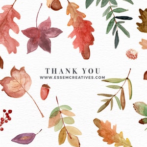 Watercolor Fall Leaves Clipart, Autumn Leaves Clip Art, Thanksgiving ...