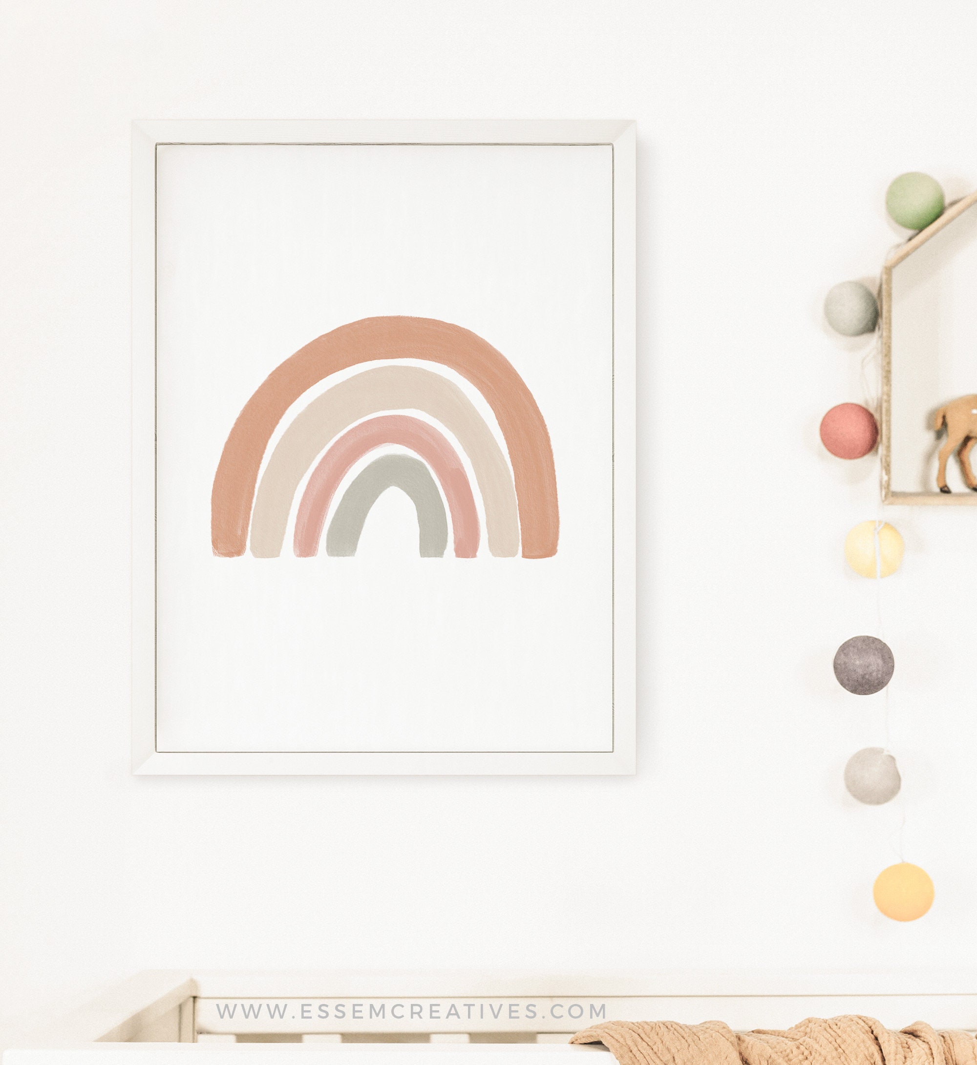 Neutral Rainbow Print Boho Nursery Decor PRINTABLE Rainbow | Etsy