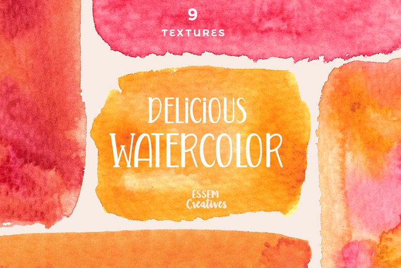 Pink Orange Watercolor Brush Strokes Clipart, Watercolour Splash ...