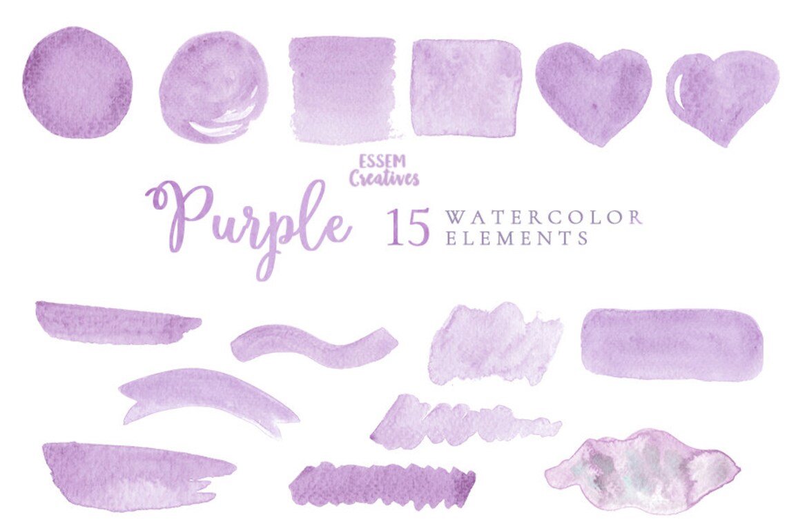 Purple Watercolor Background Clipart Splash Lilac Logo - Etsy