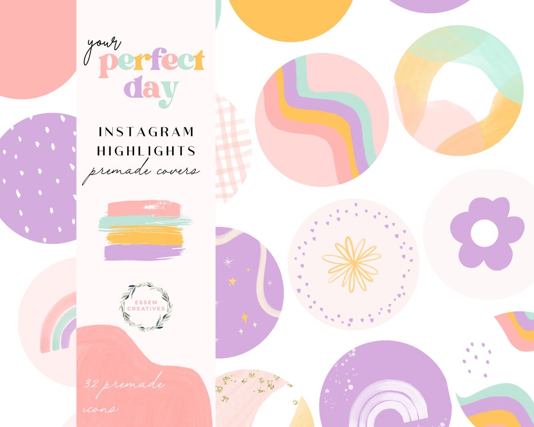Rainbow Instagram Story Highlight Covers, Social Media Brand, Modern ...