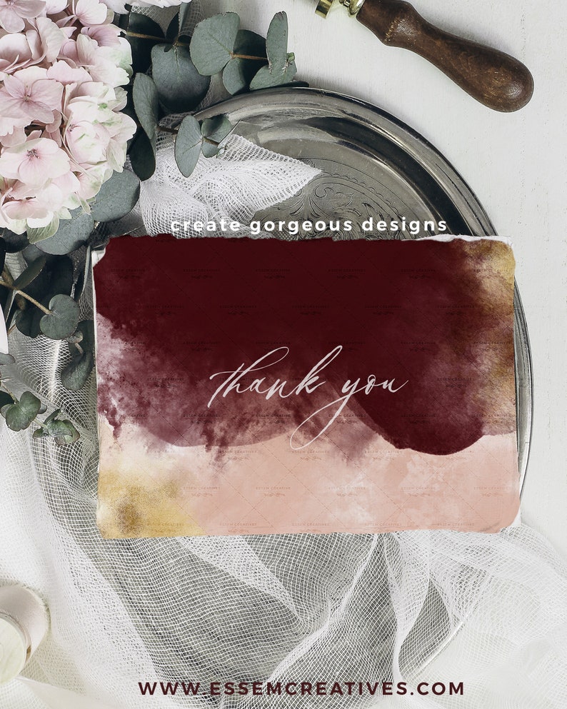 Watercolor Splash Brush Strokes Clipart Abstract Burgundy | Etsy