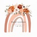 Boho Rainbow Clip Art With Flowers for Girl Baby Shower Birth ...