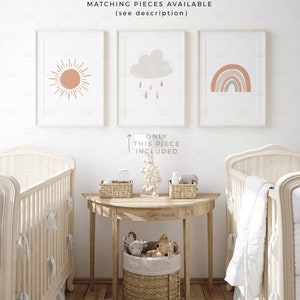 Neutral Cloud and Rain Poster, Boho Nursery Decor, PRINTABLE Cloud Wall ...