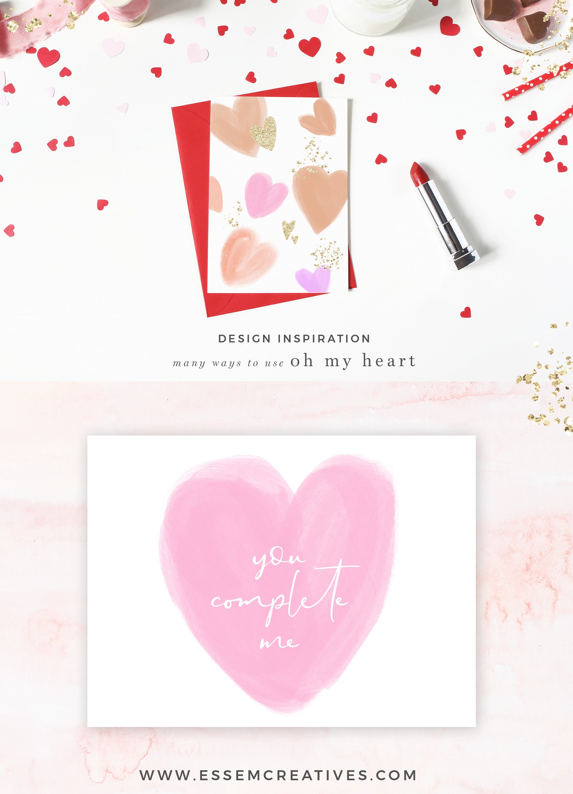 Watercolor Hearts Clipart Valentines Day PNG Graphics - Etsy