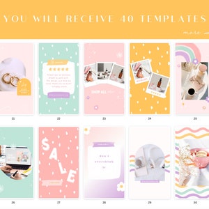 Rainbow Instagram Story Templates Canva, Inspirational Quotes for ...