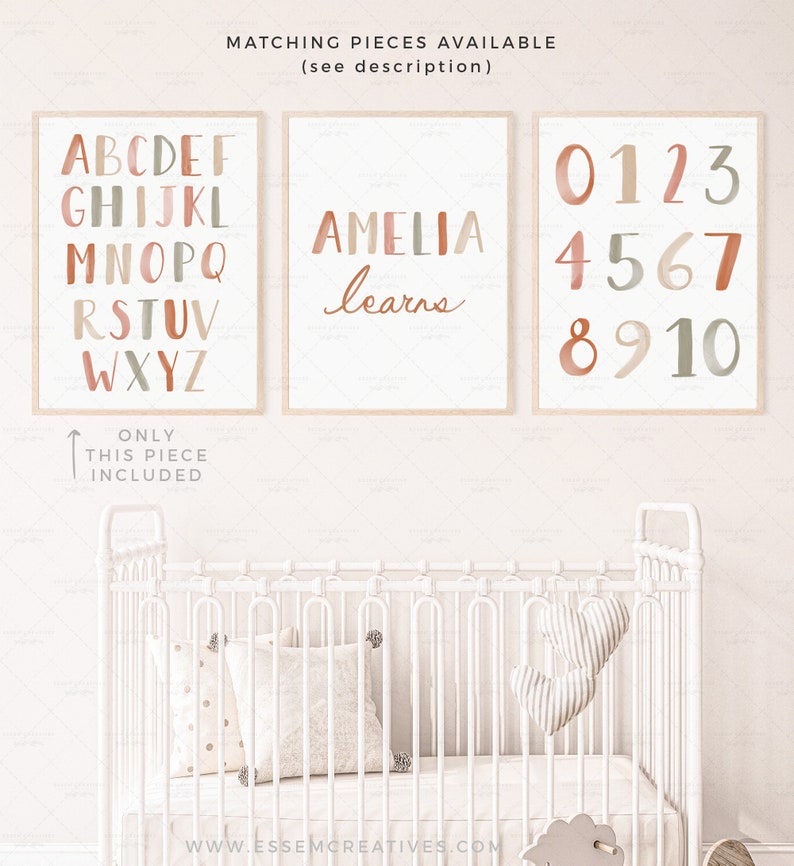 Neutral Alphabet Poster Boho Alphabet Print PRINTABLE Wall - Etsy