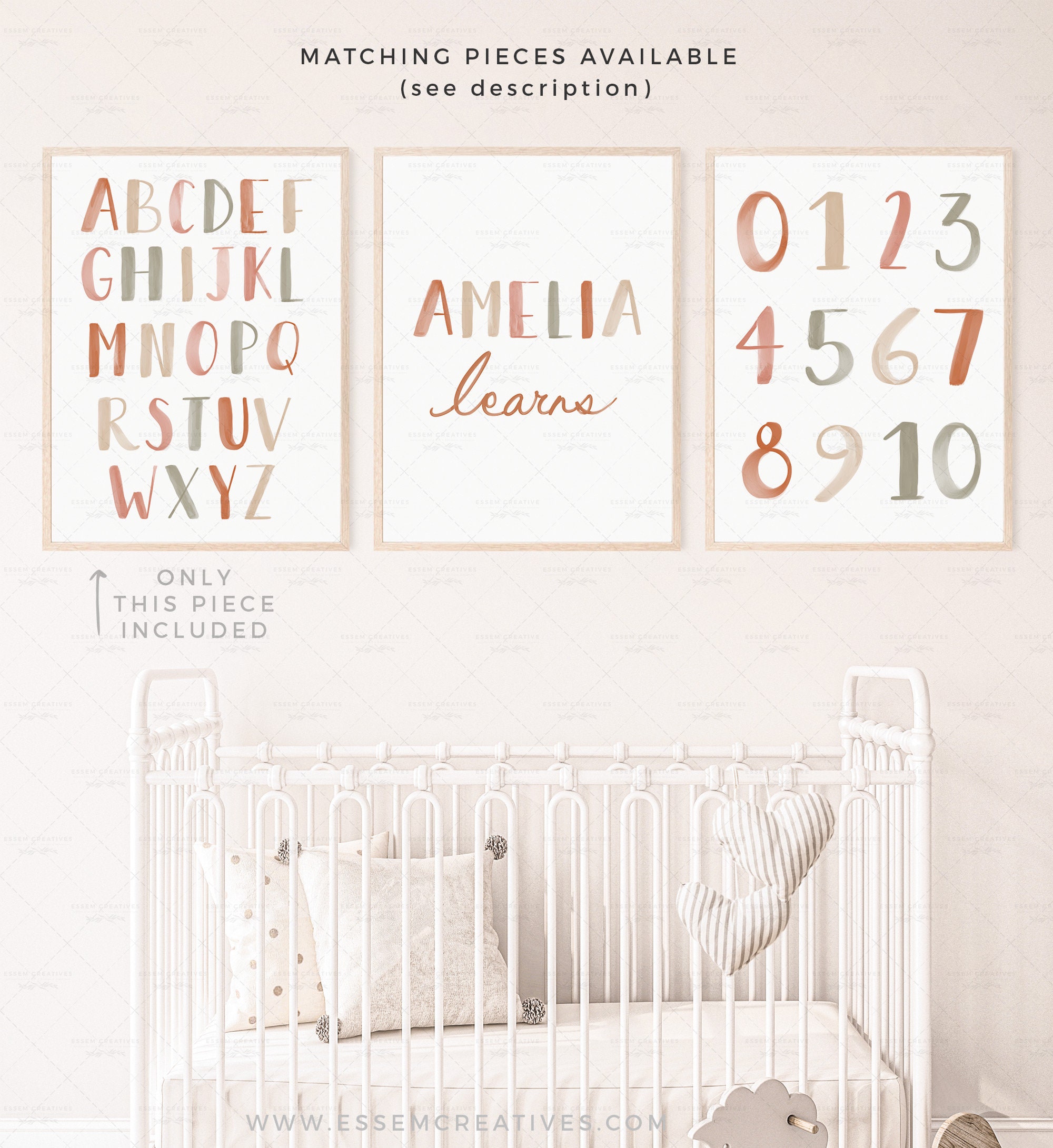 Neutral Alphabet Poster Boho Alphabet Print PRINTABLE Wall - Etsy