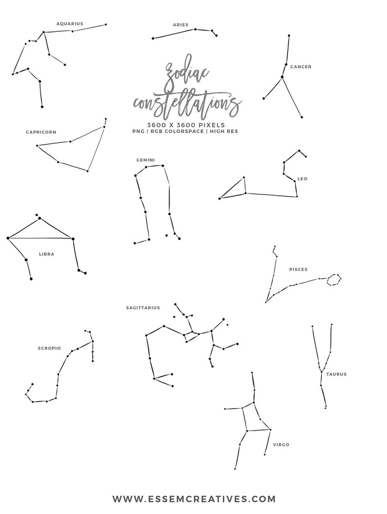 Constellation Zodiac Sign Clipart Astrology Print Aries - Etsy