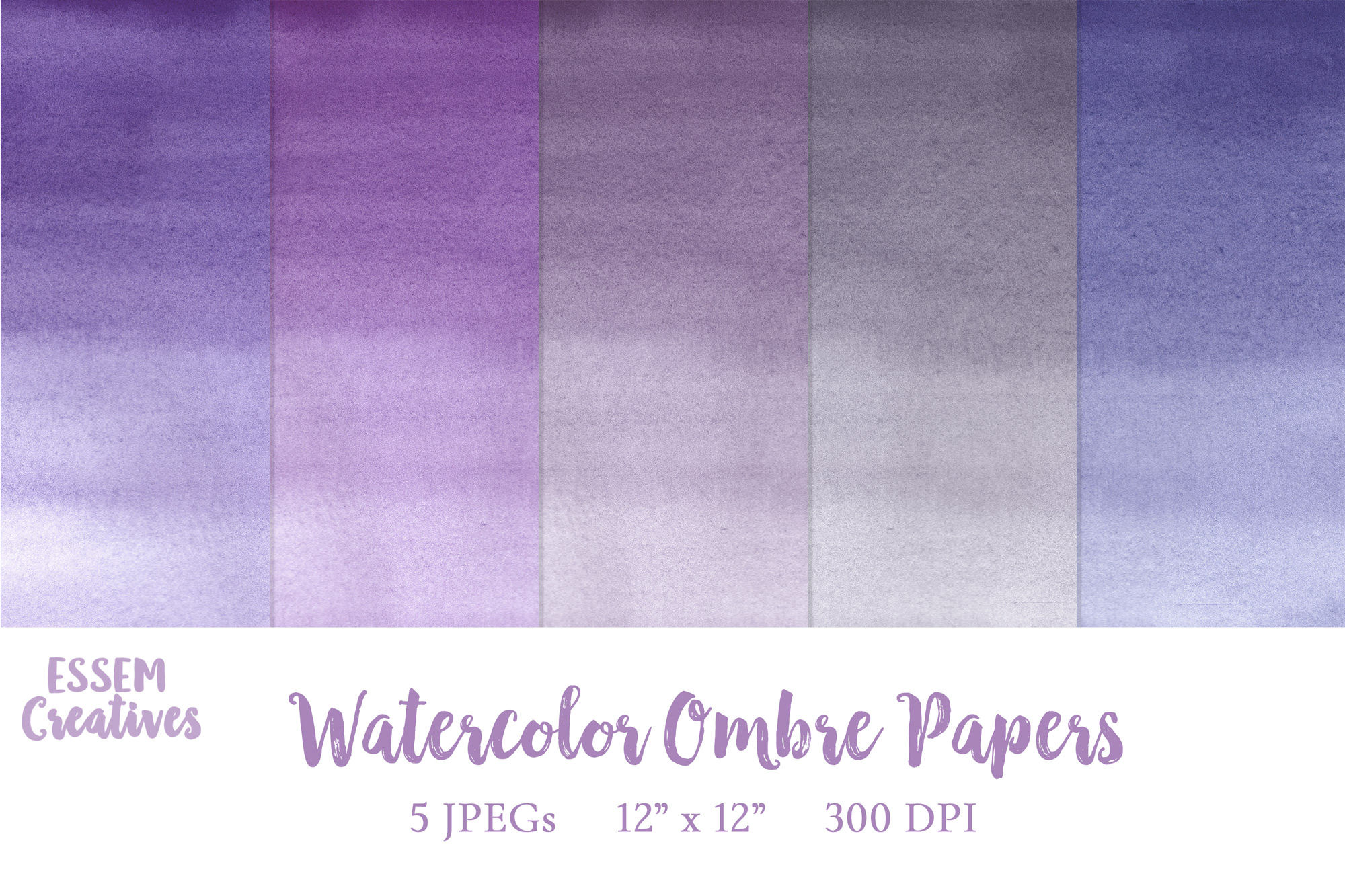 Purple Ombre Watercolor Background