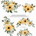 Watercolor Sunflowers Babys Breath Clipart, Rustic Fall Flowers Clip ...