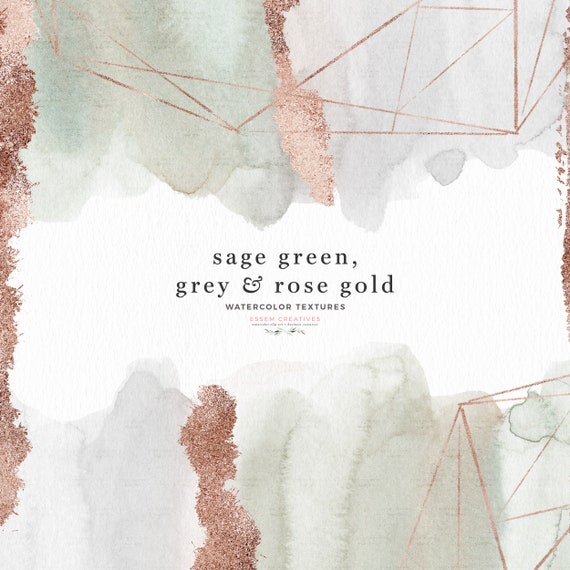 Watercolor Splash Brush Strokes Clipart Abstract Sage Green - Etsy