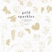 Gold Sparkle Glitter Clipart Overlay, Brush Stroke Sublimation PNG ...