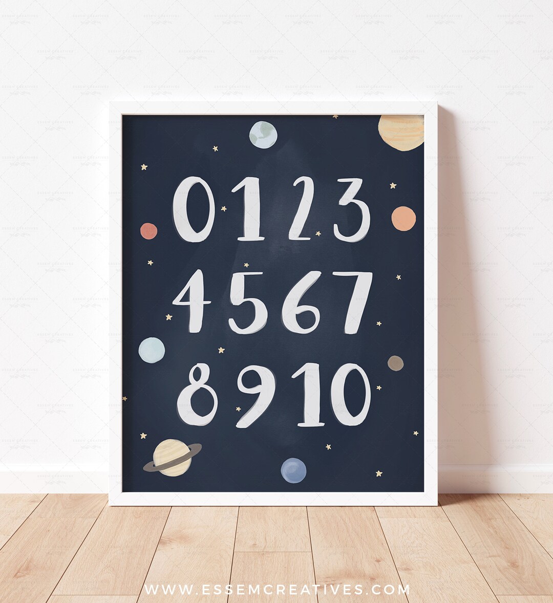 Space Numbers Poster, Navy Solar System 0-10 Print, 123 PRINTABLE Wall ...