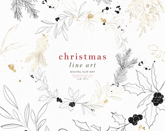 Christmas Wreath Clipart Holly Jolly Clip Art Watercolor | Etsy