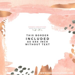Modern Abstract Pink & Rose Gold Clipart, Watercolor Paint Brush ...