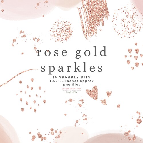 Rose Gold Sparkle Glitter Clipart Overlay Sublimation PNG - Etsy