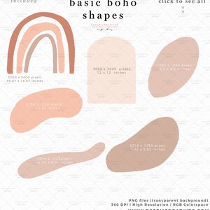 Basic Boho Shapes Clipart, Boho Arch Box in Peach and Neutral Colors ...