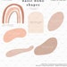 Basic Boho Shapes Clipart, Boho Arch Box in Peach and Neutral Colors ...
