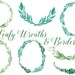 Eucalyptus Wreath Clipart, Watercolor Leaves Clip Art, Rustic Floral ...