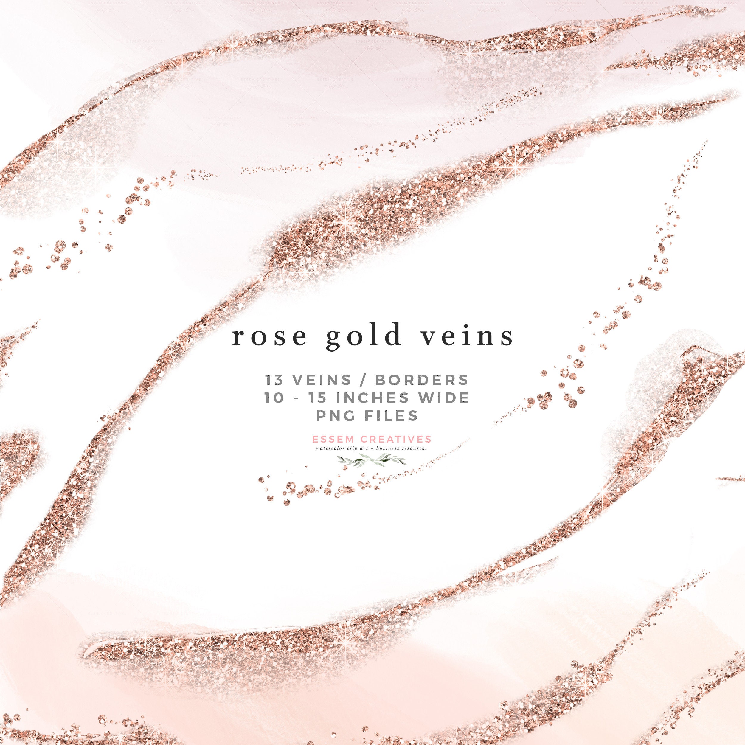 Rose Gold Veins Clipart Rose Gold Confetti Overlay Streak - Etsy