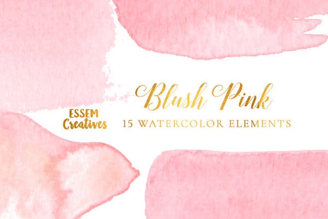 Blush Pink Watercolor Splash Clipart Pink Ombre Background | Etsy