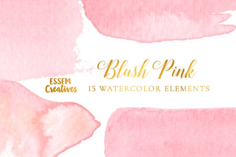 Blush Pink Watercolor Splash Clipart Pink Ombre Background | Etsy