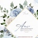 AZURE Blue Watercolor Flowers Clipart, Winter Floral Clip Art, Rustic ...